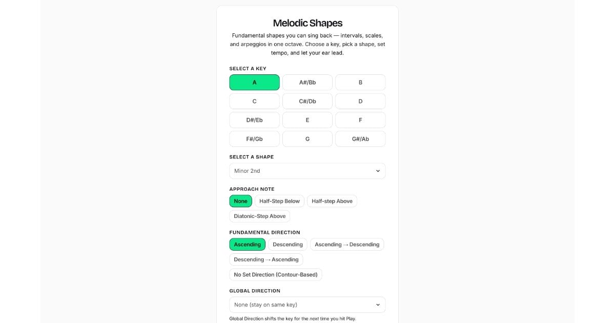 Melodic Shapes: Ear Training for Various Scales & Arpeggios